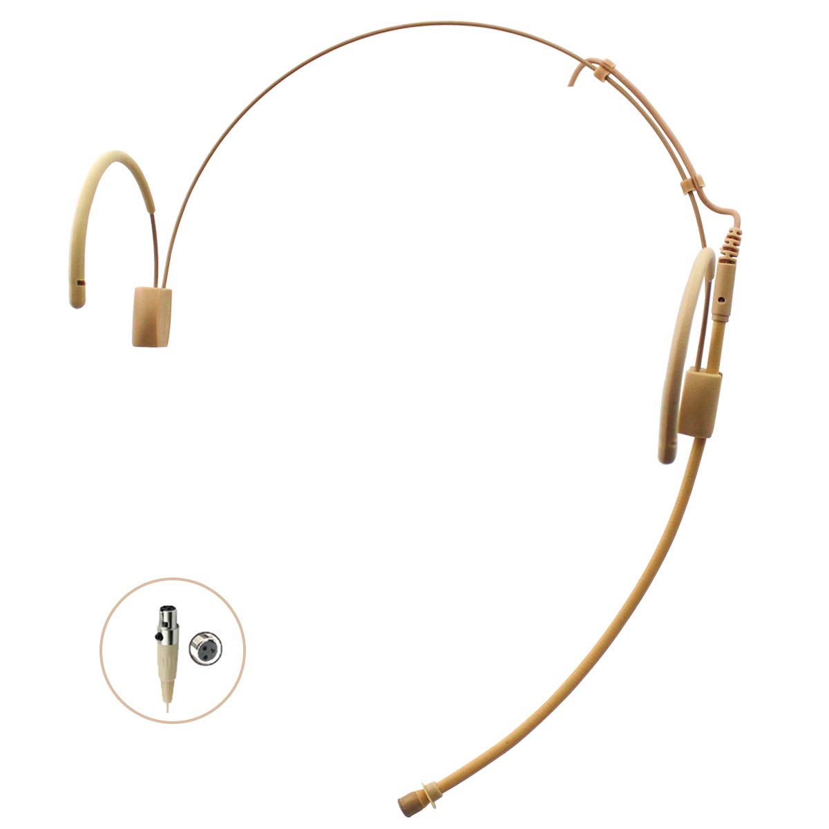 J K Pro Earhook Headset Headworn Omnidirectional Microphone MIC-J 060 Compatible with AKG Samson Wireless Transmitter - Mini XLR TA3F Plug