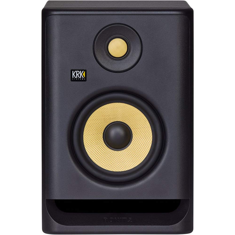KRK ROKIT 5 G4 5" 2-Way Studio Monitor (Pair) Bundle with Mackie Big Knob Monitor Controller, 2x Pads 2x TRS-XLR Cable