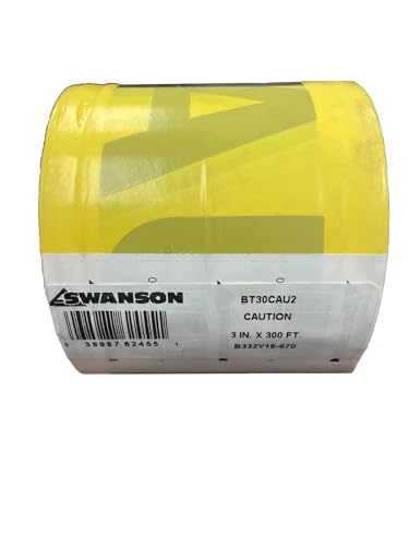 Swanson Tool Co., Inc BT30CAU2 Disposable Barricade Tape, 3 in W Ft L X 2 Mil T, Caution, Polyethylene, 300 Feet, Yellow & Black Print