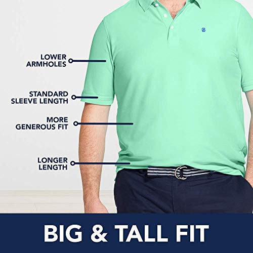 IZOD Men's Big and Tall Advantage Performance Solid Polo, Black, 2X-Large Tall