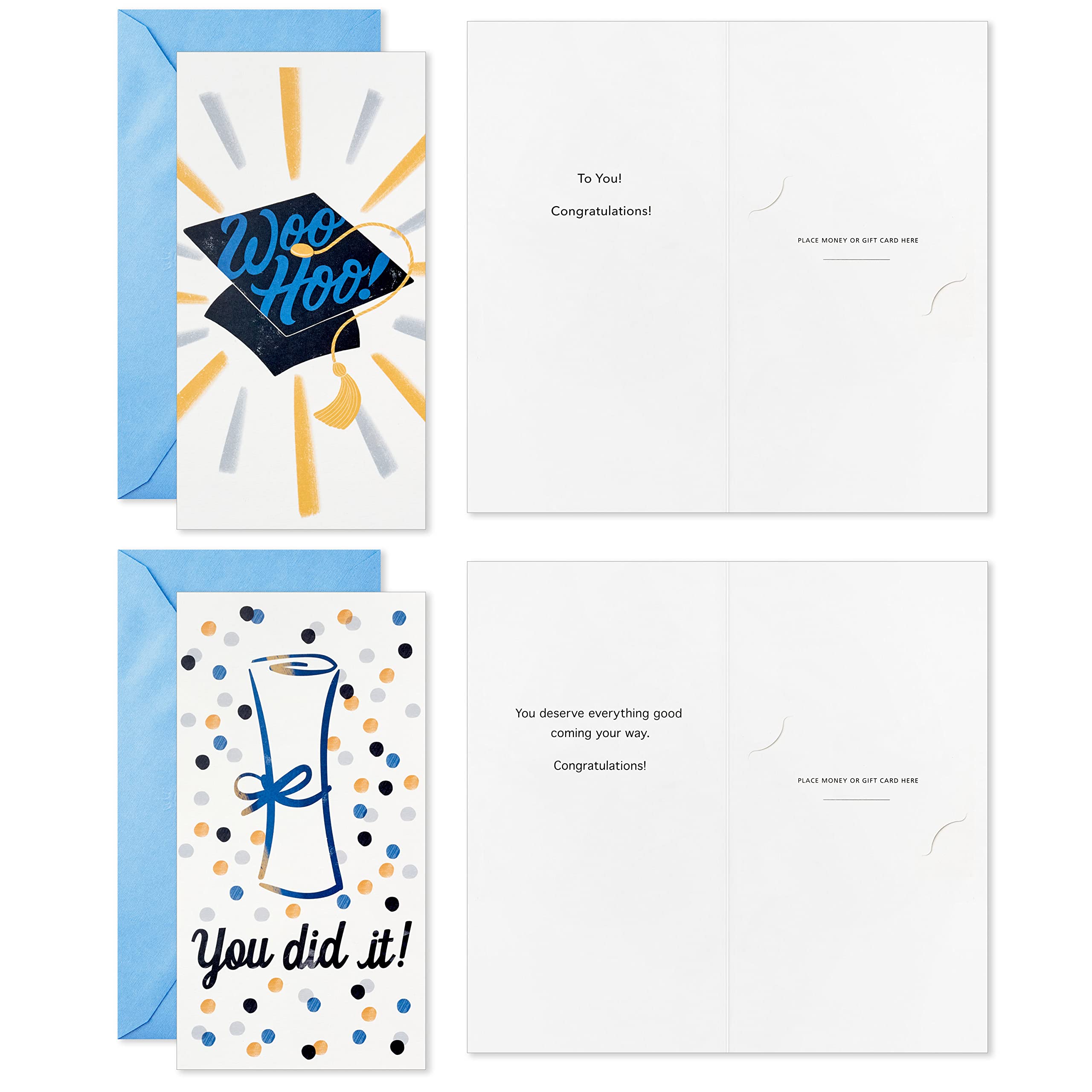Hallmark Graduation Money Holders or Gift Card Holders Assortment with Envelopes, You Did It (36 Cards and Envelopes)