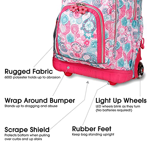 J World New York Kids' Lollipop Rolling Backpack & Lunch Bag Set, Blue Raspberry, One Size