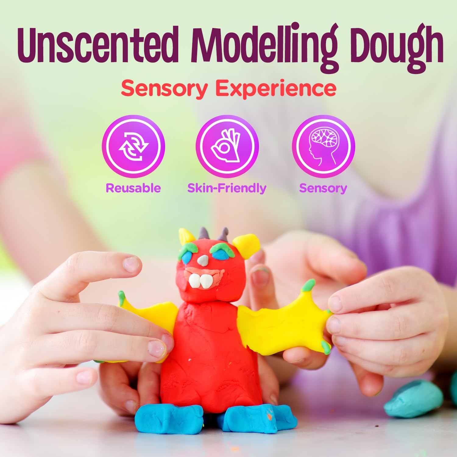 Hygloss Products Dough, Safe & Non-Toxic Modelling Dough for Arts & Crafts, Learn, Unscented, 1lb. Brown
