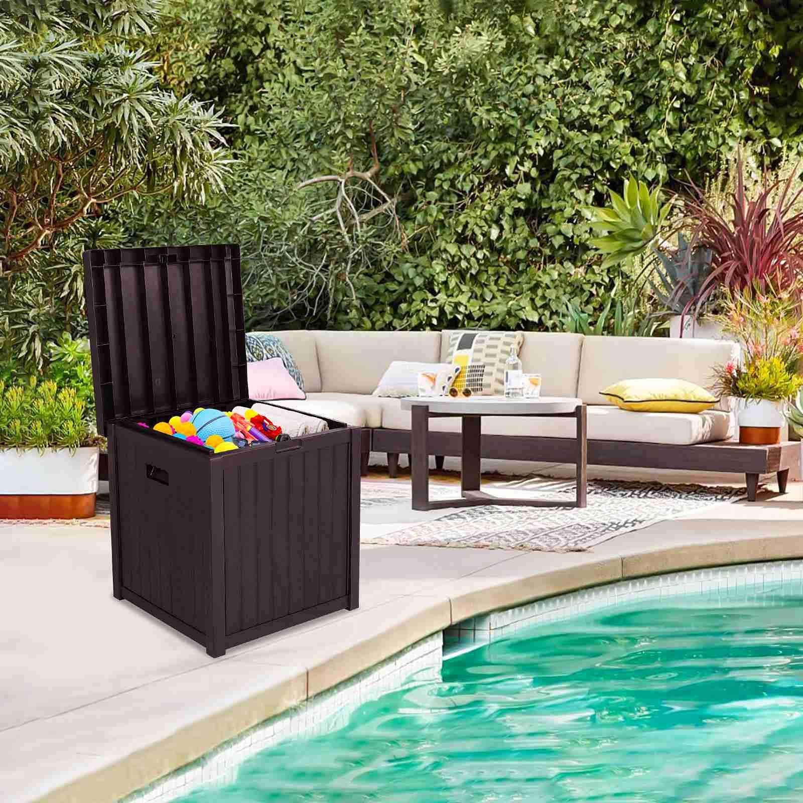 FRITHJILL Storage Deck Box, Outdoor Garden Tools and Storage Container for Patio Furniture, Store Items on Patio, Garage, Yard,51 Gallon
