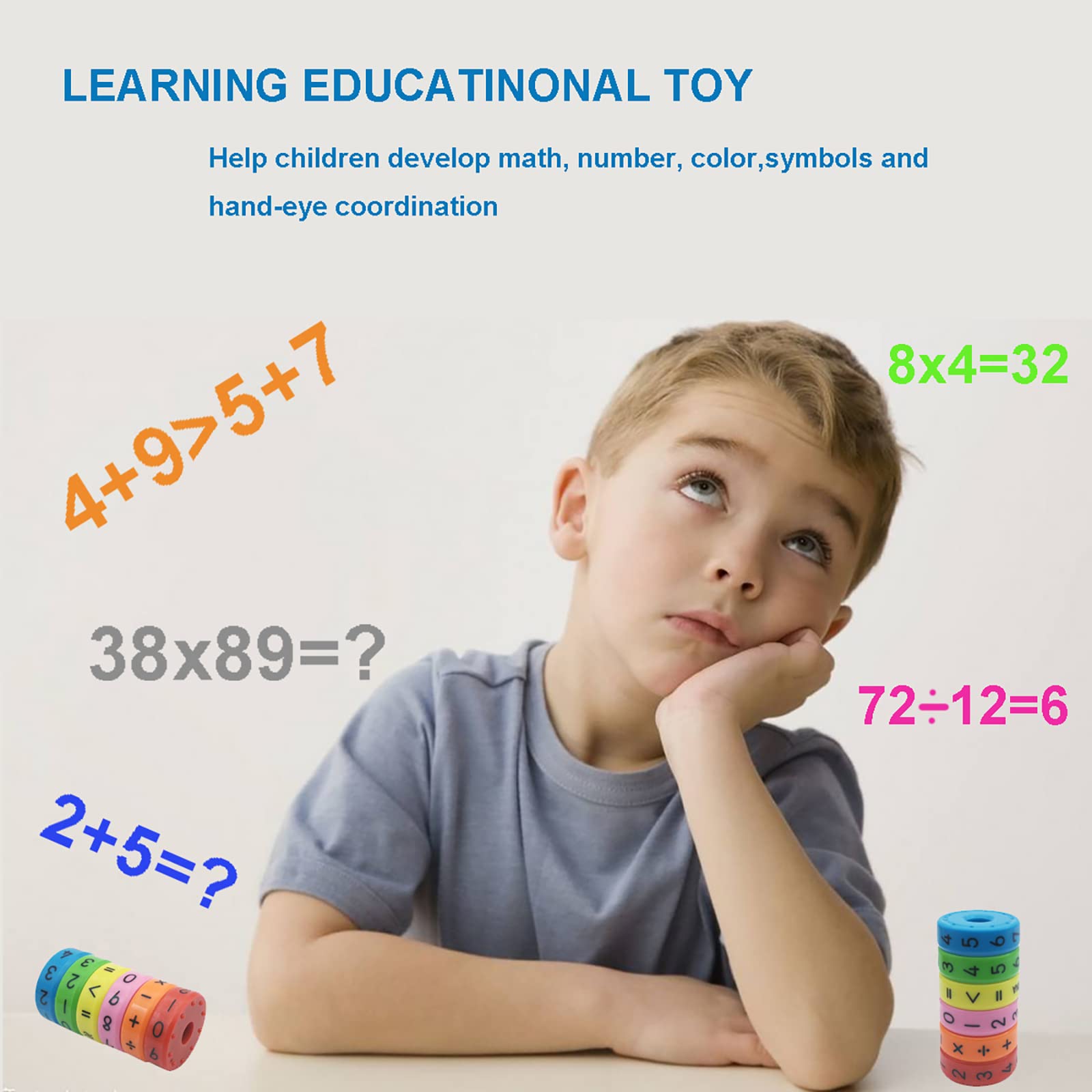 MICKYU Magnetic Math Toys Number Blocks Montessori Preschool Abacus Counting Toys