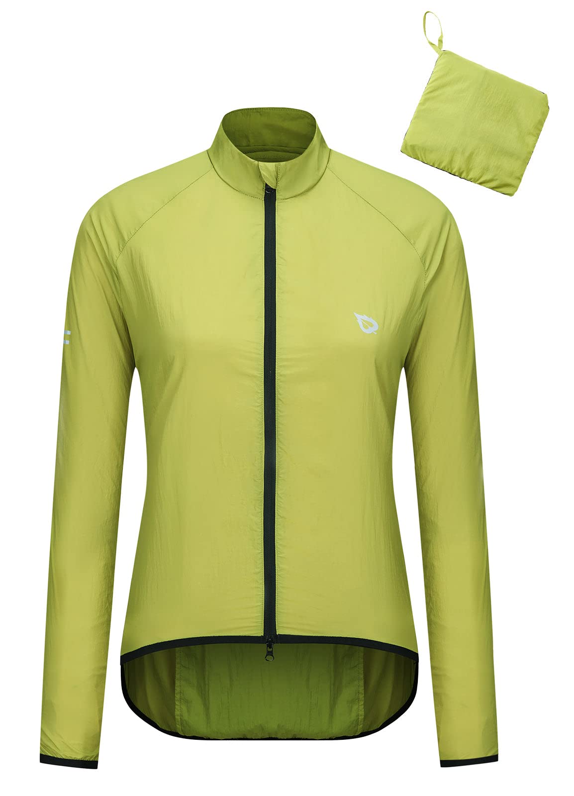 BALEAF Women's Cycling Jacket, Lightweight UPF40+ WindBreaker Water Resistant Full Zip Long Sleeve Running Hiking Green S