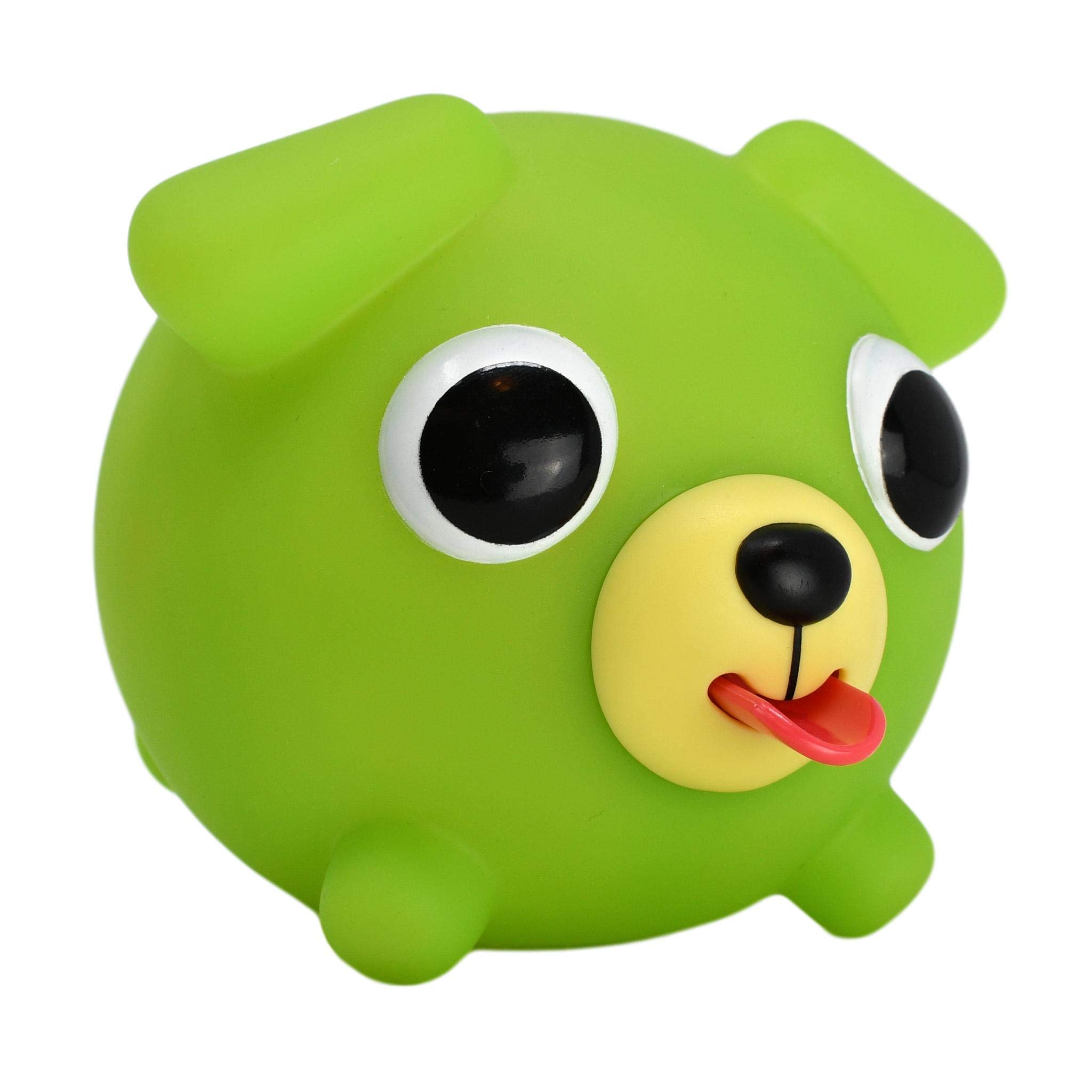 Jabber Ball Sankyo Toys Squeeze and Play Sound Ball - Neon Green Dog
