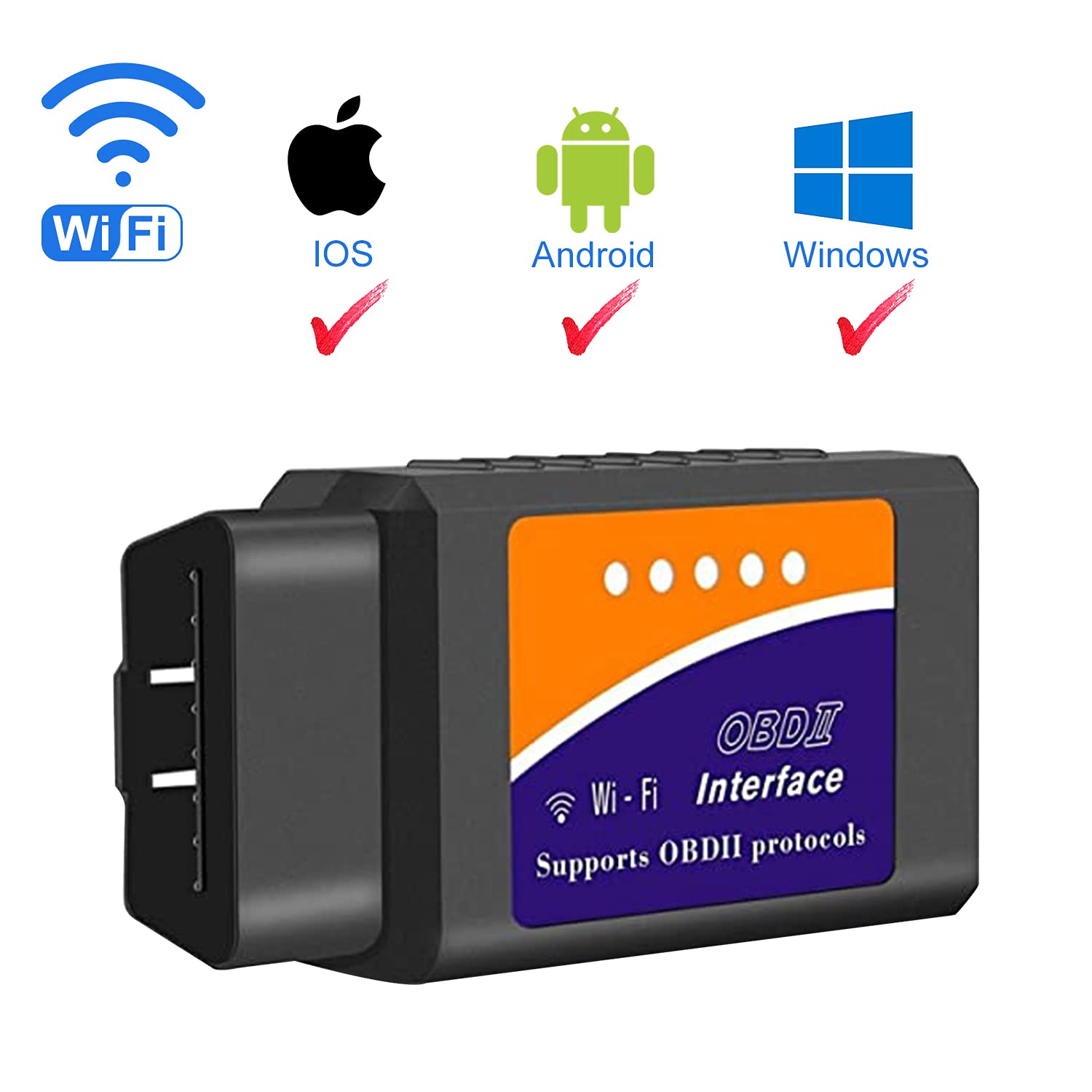 BANIGIPA WiFi OBD2 Scanner, Car Diagnostic Scan Tool for iPhone, Auto Check Engine Light Code Reader/Adapter with Reset, Support OBD Auto Doctor(WiFi for iOS & Android)