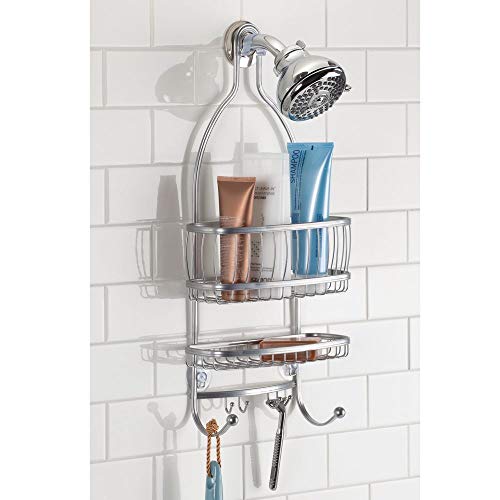 iDesign Metal Extra-Wide Hanging Shower Caddy, The York Collection โ 10" x 4" x 22", Silver
