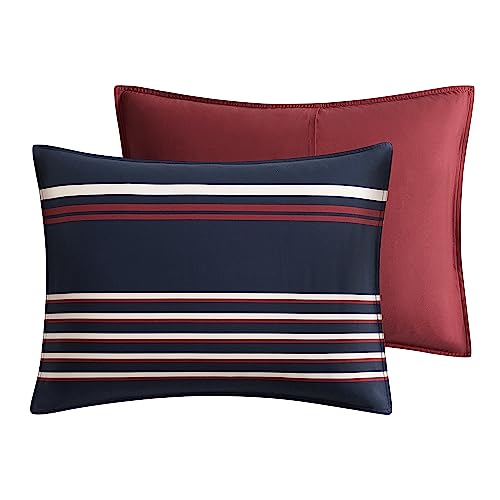 Nautica - Mineola Collection - 100% Cotton Cozy & Soft, Durable & Breathable Reversible Comforter Matching Sham, 2-Piece Bedding Set, Twin, Navy