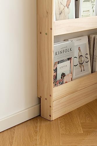 Heehee Solid Wood Bookshelf Bookcase Book Shelf Organizer for Books, Toy Storage Bookshelf Rack Wall for Kids and Adults (Width 23.6in (60CM))