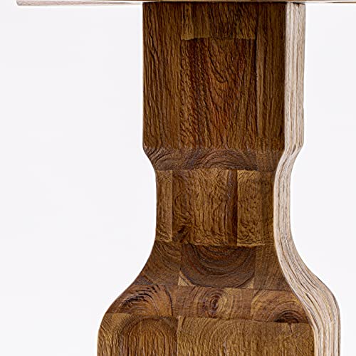 East West Furniture IR3-0N-TP Irving Kitchen Dining Round Wooden Table Top with Pedestal Base, 48x48 Inch, Sandblasting Antique Walnut
