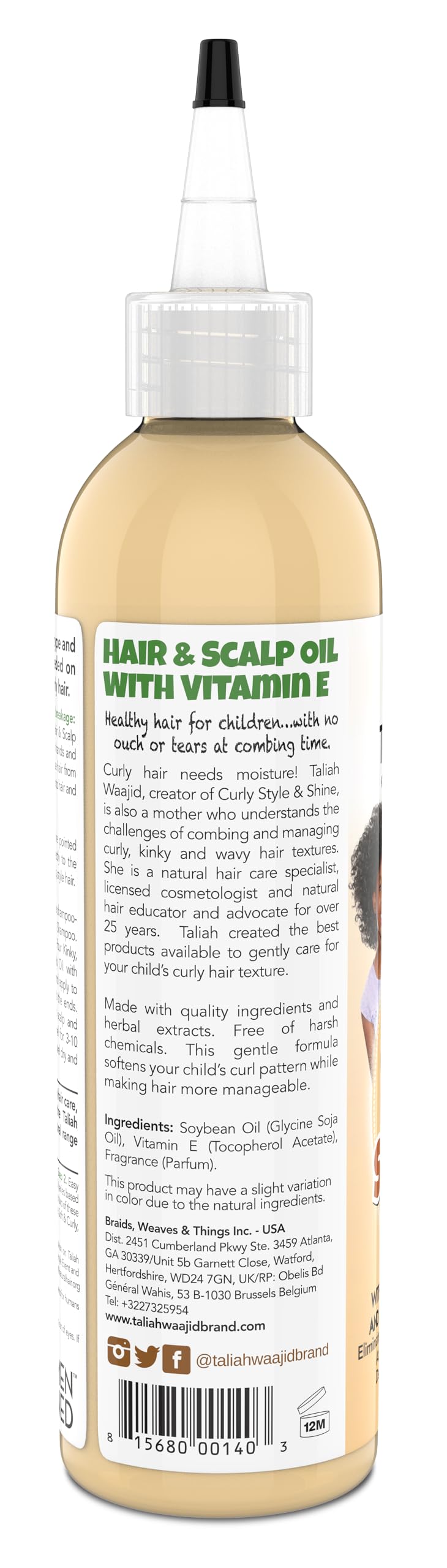 Taliah Waajid Kinky, Wavy Natural Hair & Scalp Oil With Vitamin E, 8oz
