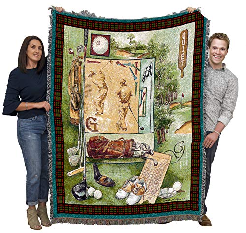 Pure Country Weavers Quiet Golf Lover Blanket by Anita Phillips - Sports Fan Coach Team Gift Tapestry Throw Woven from Cotton - Made in The USA (72x54)