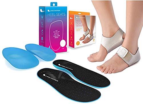 Heel That Pain Plantar Fasciitis Insoles Blue, (W 6.5-10, M 5-8) & Heel That Pain Insoles Full Length Heel Seats, (W 8-8.5, M 6.5-7) & Heel That Pain Heel Seat Wraps, (W 6.5-10, M 5-8)