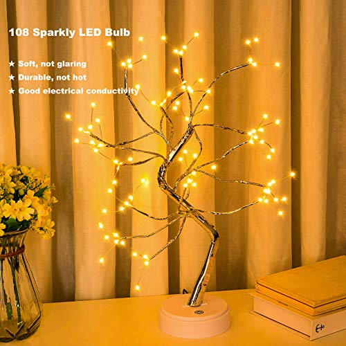Upgraded Fairy Sparkly DIY Tree Lamp with Multifunction Remote Control, Spirit Artificial Bonsai Tree Night Lights, for Lighting Bedrooms Desktop Christmas Party (20β/108 Warm White Led)