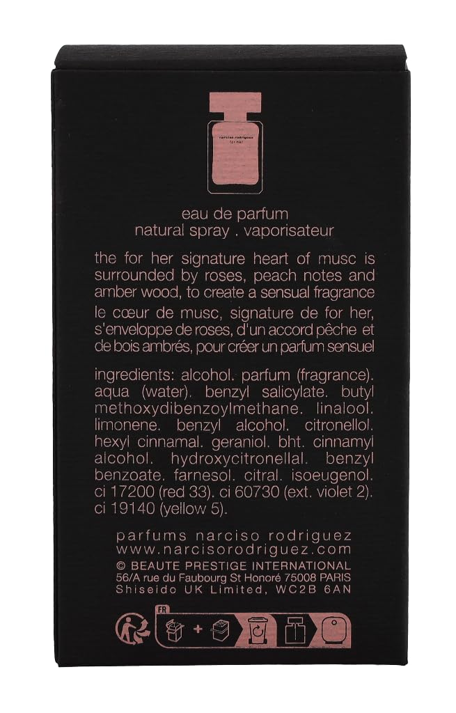 Narciso Rodriguez Eau de Parfum Spray for Woman, Black, 30ml/1 Ounce