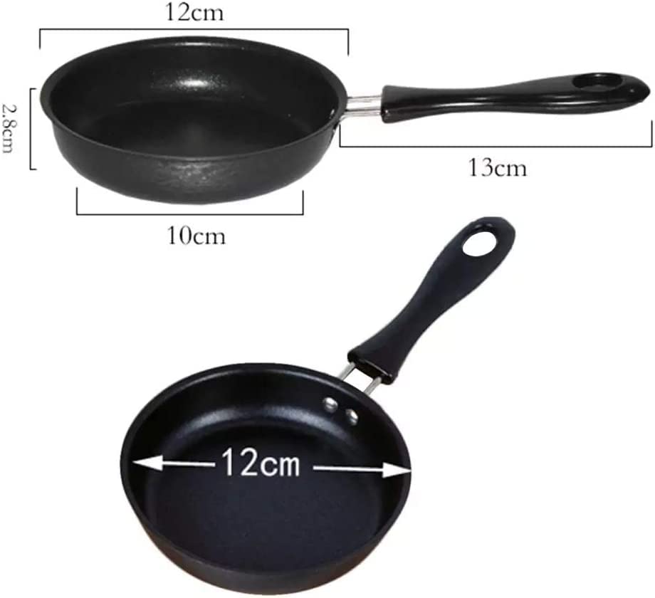 Demoyaya One Egg Frying Pan, Mini Induction Frying Eggs Pan, 4.7" Single Egg Durable Small Pan with Handle Heat Resistant Non Stick Pot, Portable Pan for Stove Gas Induction Hob