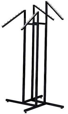 SSWBasics 4 Way Clothing Rack with Slanted Arms - Black