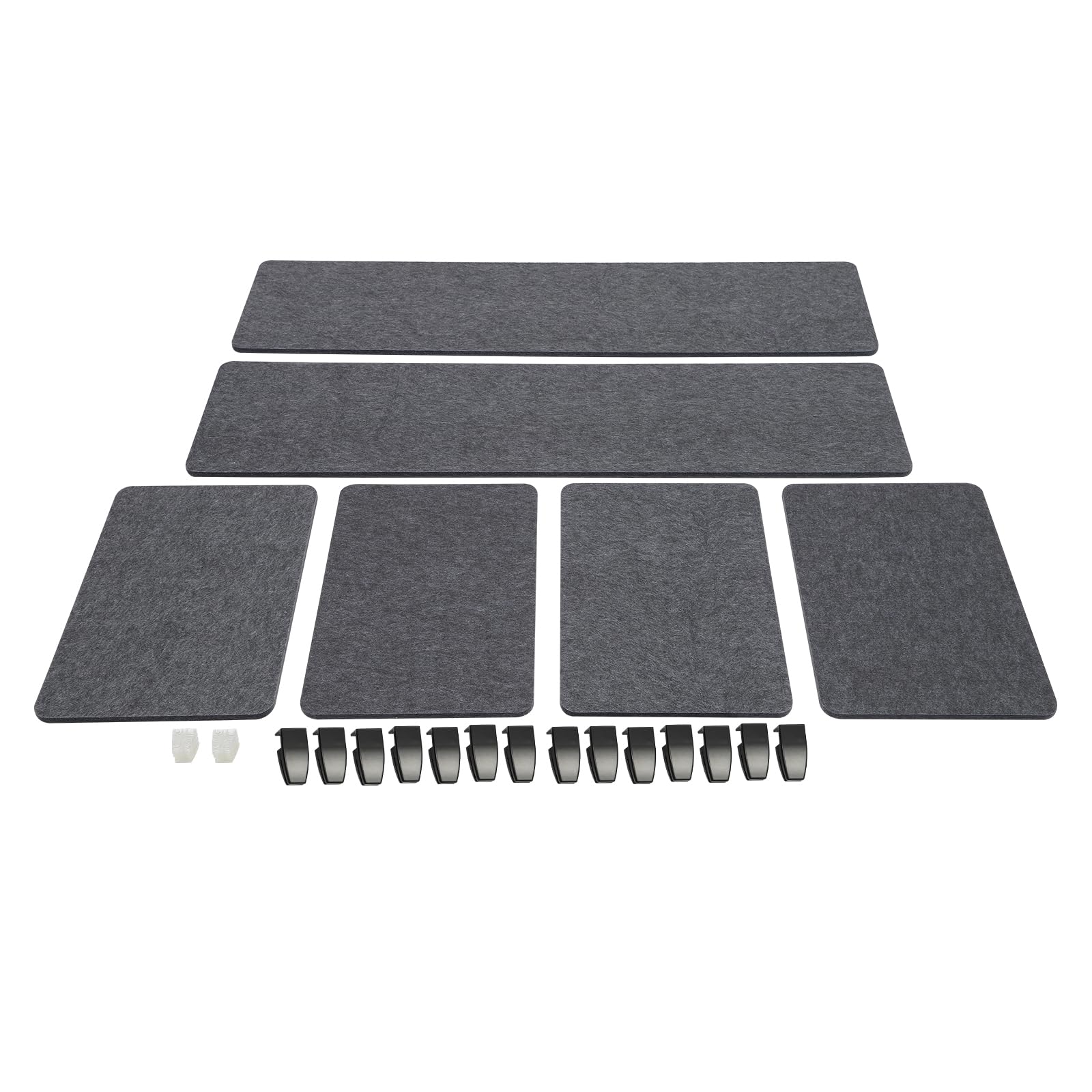 BANLICALI Desk Divider, Modern Stand Up Desk Divider Privacy Panel, Desktop Clamp-On Privacy Board for Classrooms, Libraries, Business Anthracite Gray (59" x 16"+23.6" x 16")