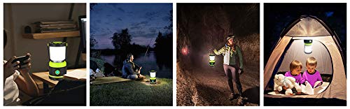 EULOCA Battery Powered LED Camping Lantern, Super Bright Dimmable with 4 Light Modes, Waterproof Tent Light, Portable Lantern Flashlight for Hurricane, Emergency , Power Outages