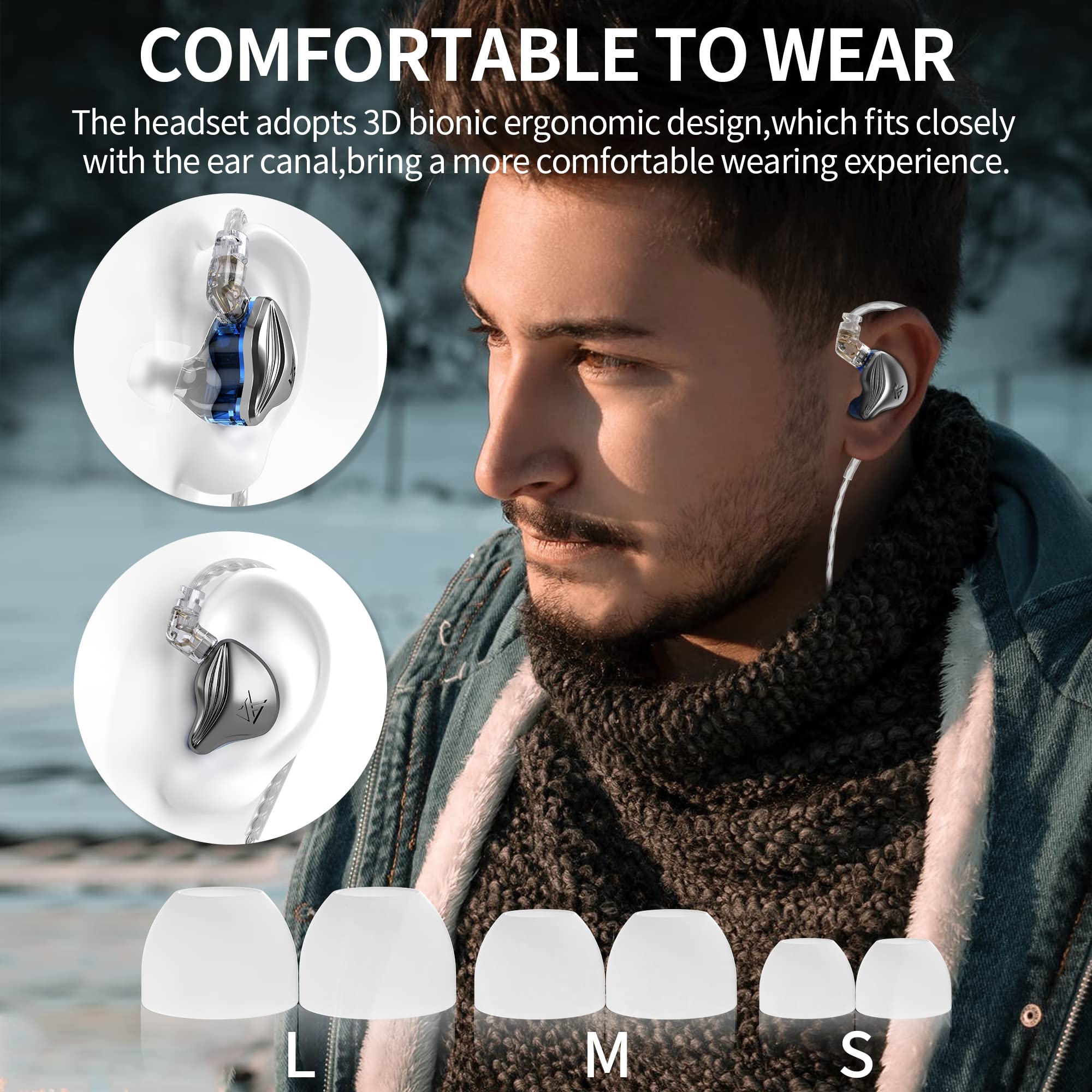 KZ ZEX in Ear Earphones, Electrostatic Wired HiFi Earbuds, KZ Low Voltage Electrostatic Dual Magnetic Dynamic Unit Noise Cancelling Headphones(Black Mic)