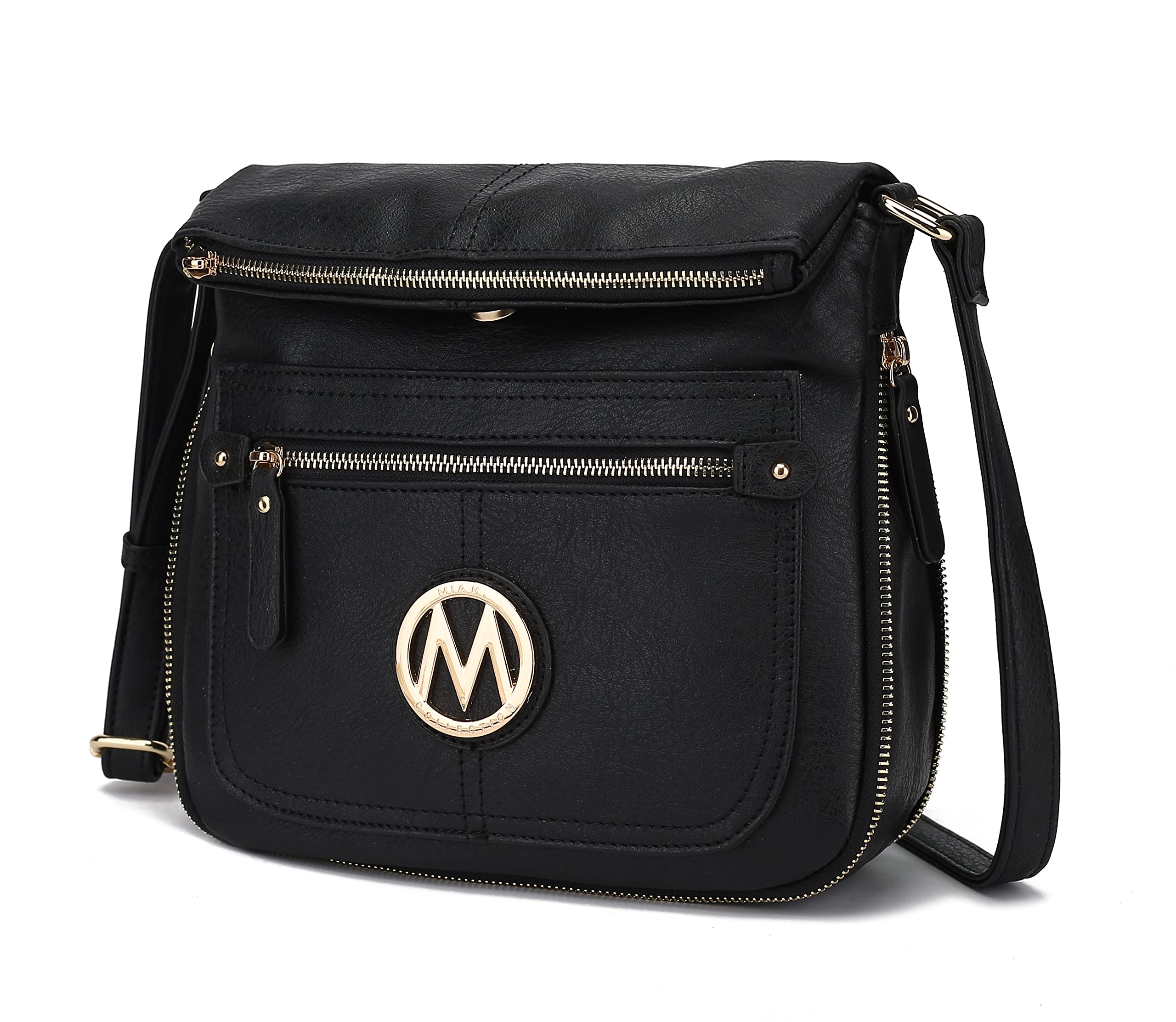 MKF Crossbody Bag for Women, Vegan Leather Messenger Purse – Designer Pocketbook Handbag Shoulder Strap