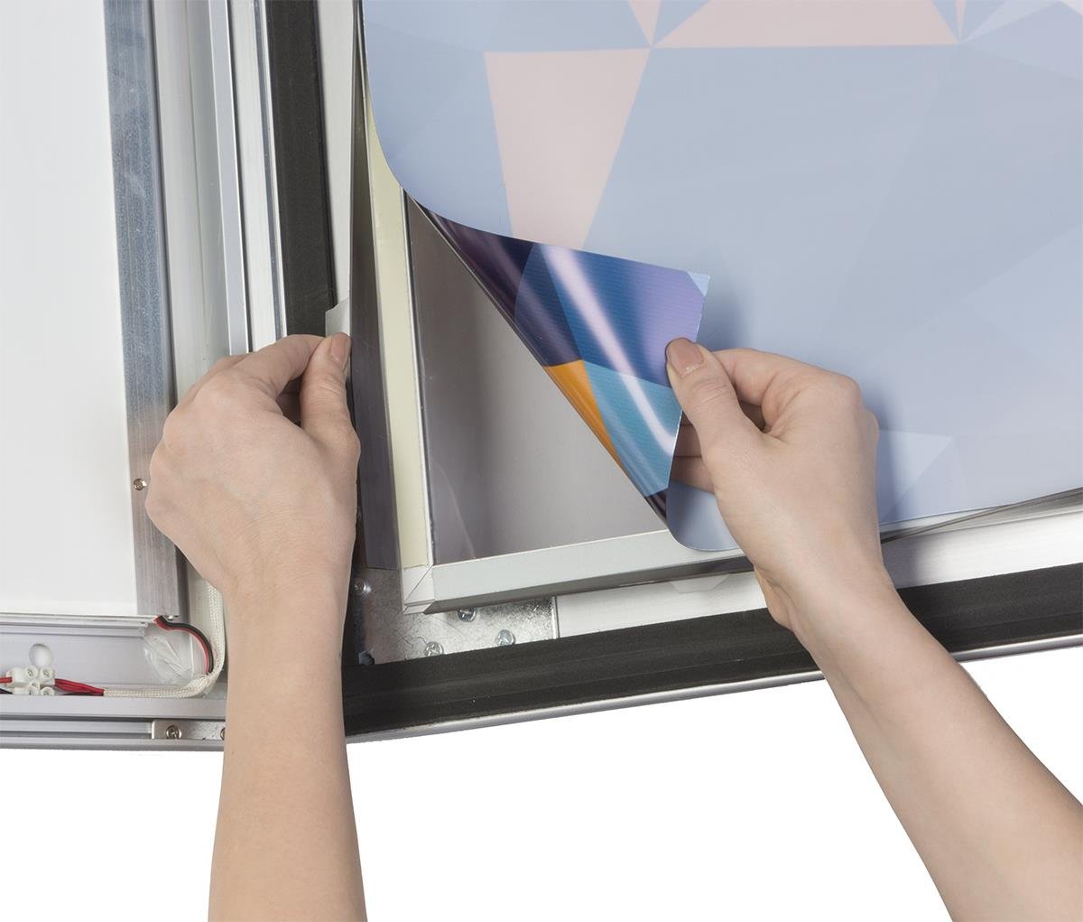 Displays2go 24" x 36" LED Light Box, Indoor/Outdoor, Acrylic Lens, Energy Efficient, Silver (LEDOD2436)