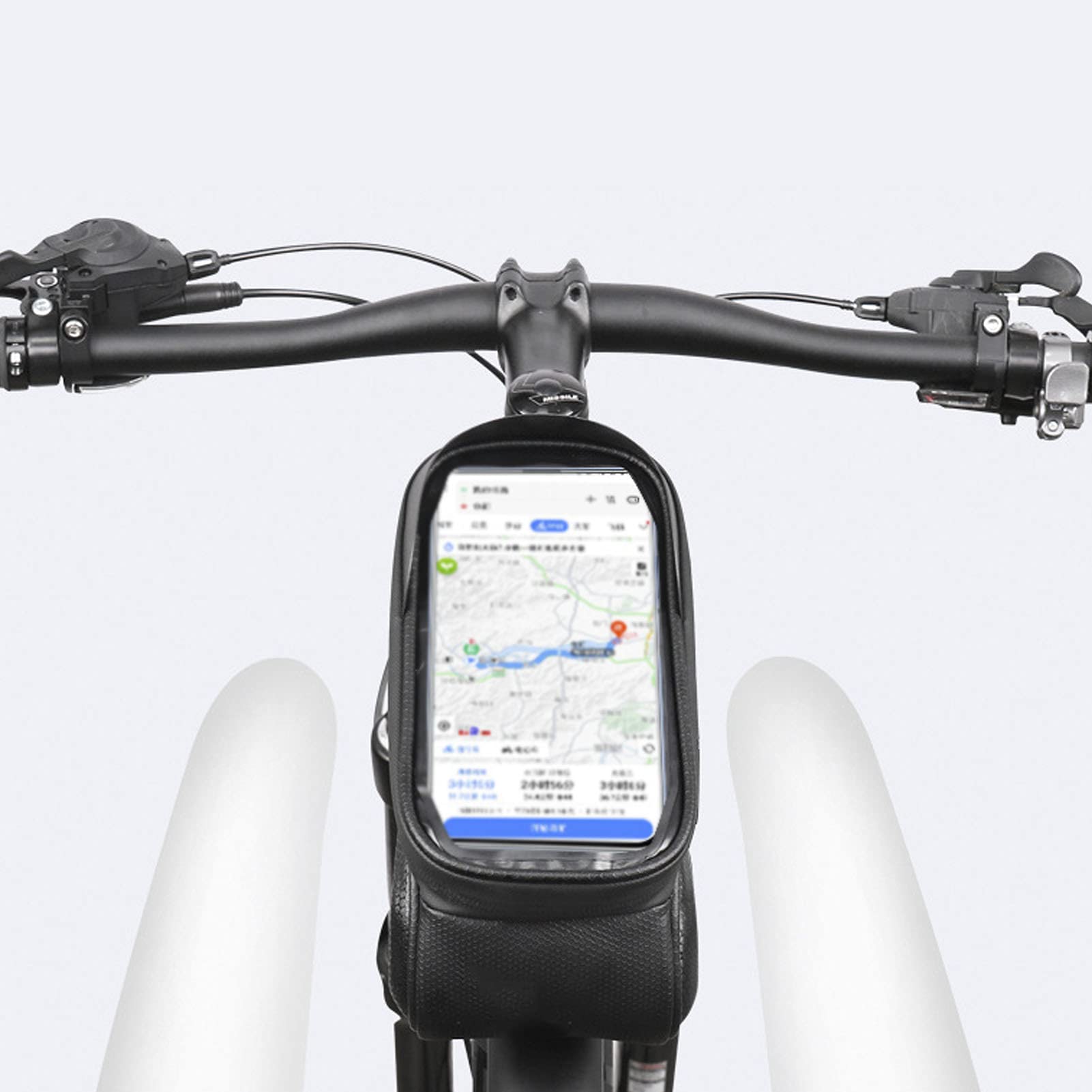 Boxwizard Bicycle Bag Waterproof Mountain Road Bicycle Front Frame Tube Saddle Bag Touch Screen Phone Holder for Outdoor Sports Cycling