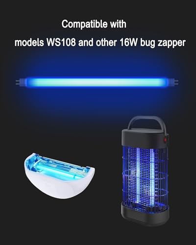 Dichroma 4 Pack T5 8W Replacement Bulb for Faicuk WS108 Wall Sconce Fly Light Trap, 12 Inch F8T5/BL UVA Fluorescent Led Bug Zapper Bulbs