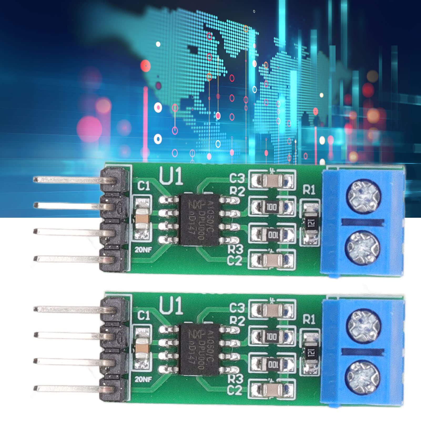 Bus Transceiver Module, 4.75~5.25V CAN Bus Module Prevent Signal Radiation STM32 Code 2pcs for Controller Development Board