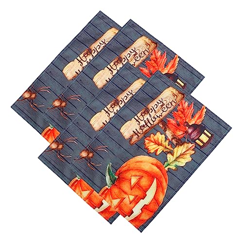 HEMOTON 12 pcs and Orange Pumpkin Party Tablemats Decoration Cloth Mats Decor Pattern Room Nights Dining Home Supplies Pads Mat- Inch X Place for Sunflower Mat Placemats