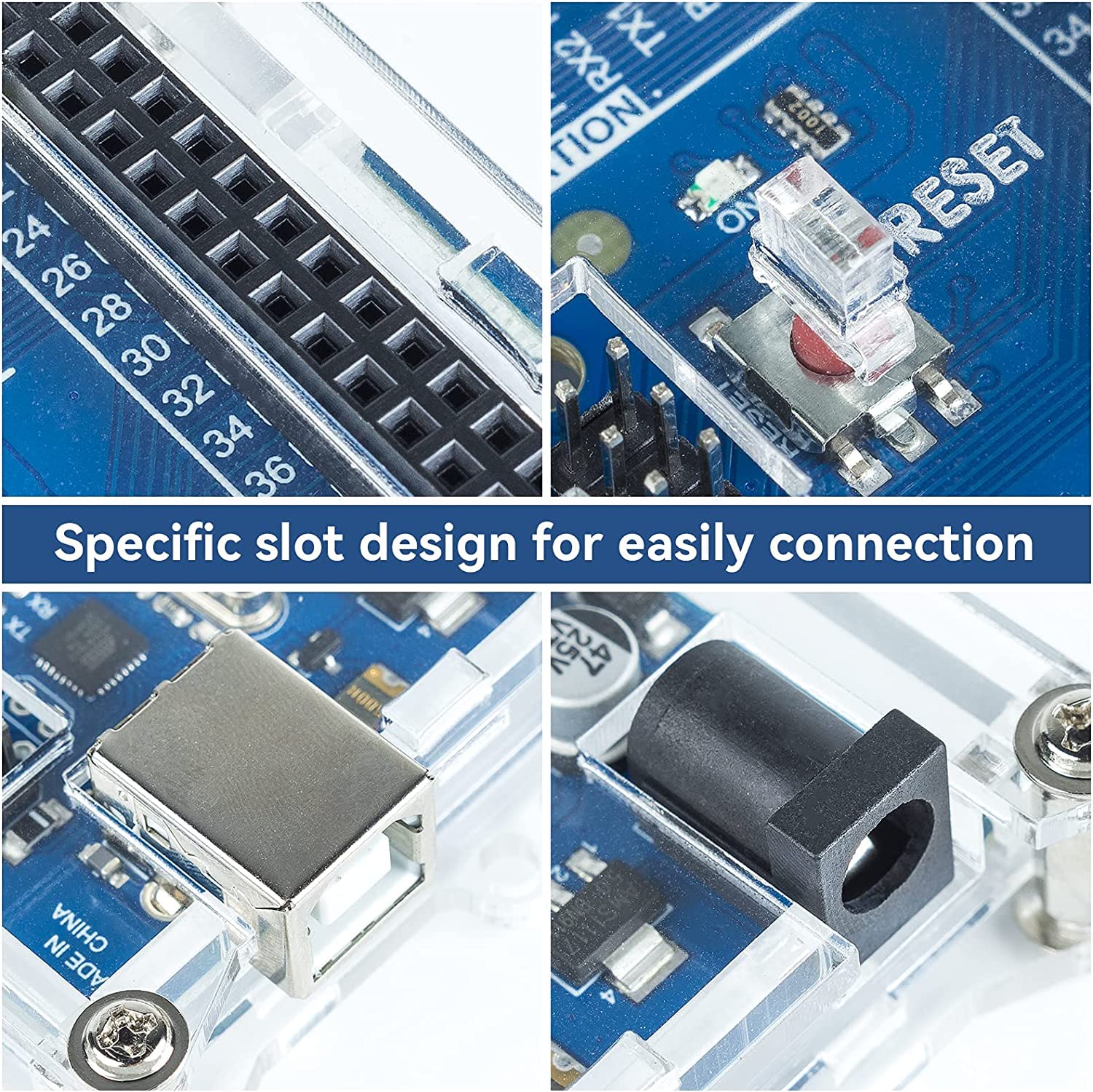 SunFounder 2560 Case Enclosure Transparent Gloss Acrylic Computer Box Compatible with Arduino Mega 2560 Rev3 R3, Genuino Mega 2560 Rev3 (Mega 2560 Board not Included)