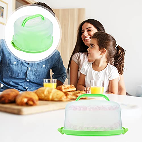 Hemoton Mini Cake Box Green Clear Cake Dome Boxes Cake Containers Carriers Cake Boards Individual Plastic Cake Pastries Muffin Cups Case Holder Containers for Dessert Cupcake 10 Inches Cake Keeper