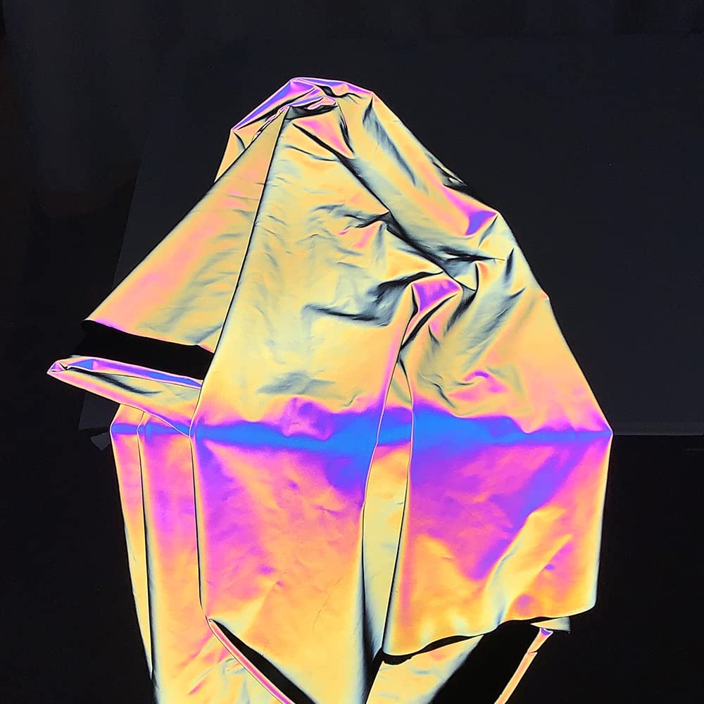 Colorful Reflective Stretch Fabric Cloths Fashion at Night for Clothing Sew On Size: 55 in x 1 yd
