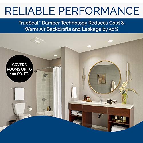 Broan-NuTone AE110L Ventilation Fan with LED Light and Roomside Installation, ENERGY STAR Certified, 110 CFM 1.0 Sones White