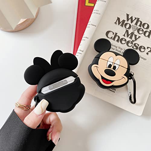 COCOMII Cartoon Case Compatible with AirPods 3 - Silicone, Slim, Matte, Cute Funny Animated, Anxiety & Stress Relief, Keychain Ring, Fingerprint Resistant, Anti-Scratch, Shockproof (Minnie Face)