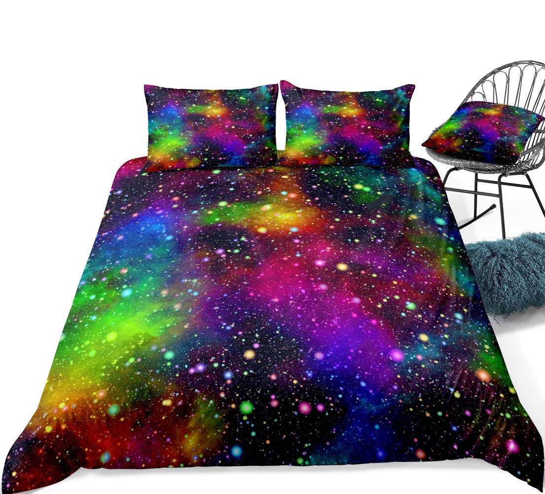 Bedbay Galaxy Bedding Twin Galaxy Room Decor Psychedelic Space Trippy Bed Duvet Cover Set 1 Pillowcase (Galaxy, Twin)