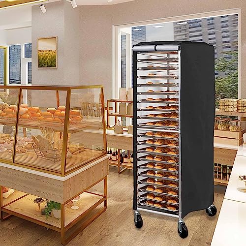 IEUDNS Bread Rack Cover Baker Rack Cover Zipper Closure 1Pcs with Storage Bag Bakery Single Rack Covers Bun Pan Rack Cover for Home 23x28x64in