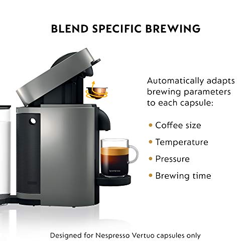 Nespresso VertuoPlus Coffee and Espresso Machine Bundle by De'Longhi with Vertuoline Variety Pack Coffees included