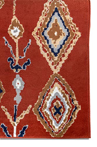 Furnish my Place Moroccan Diamond Rug - 7 ft. 8 in. x 11 ft, Rust, Geometric, Accent Rug with Transitional Style