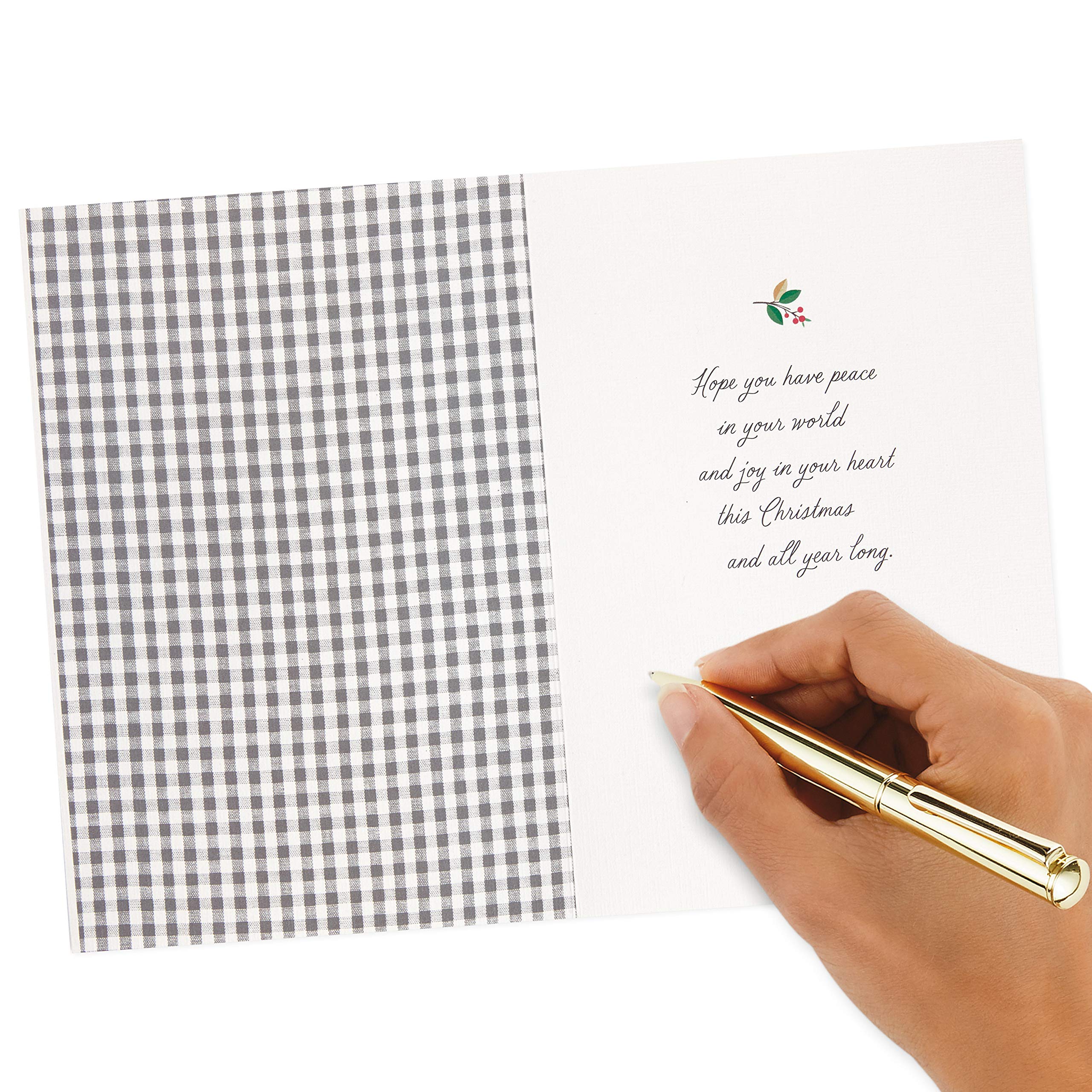 Hallmark Signature Christmas Card (Peace and Joy Wreath)