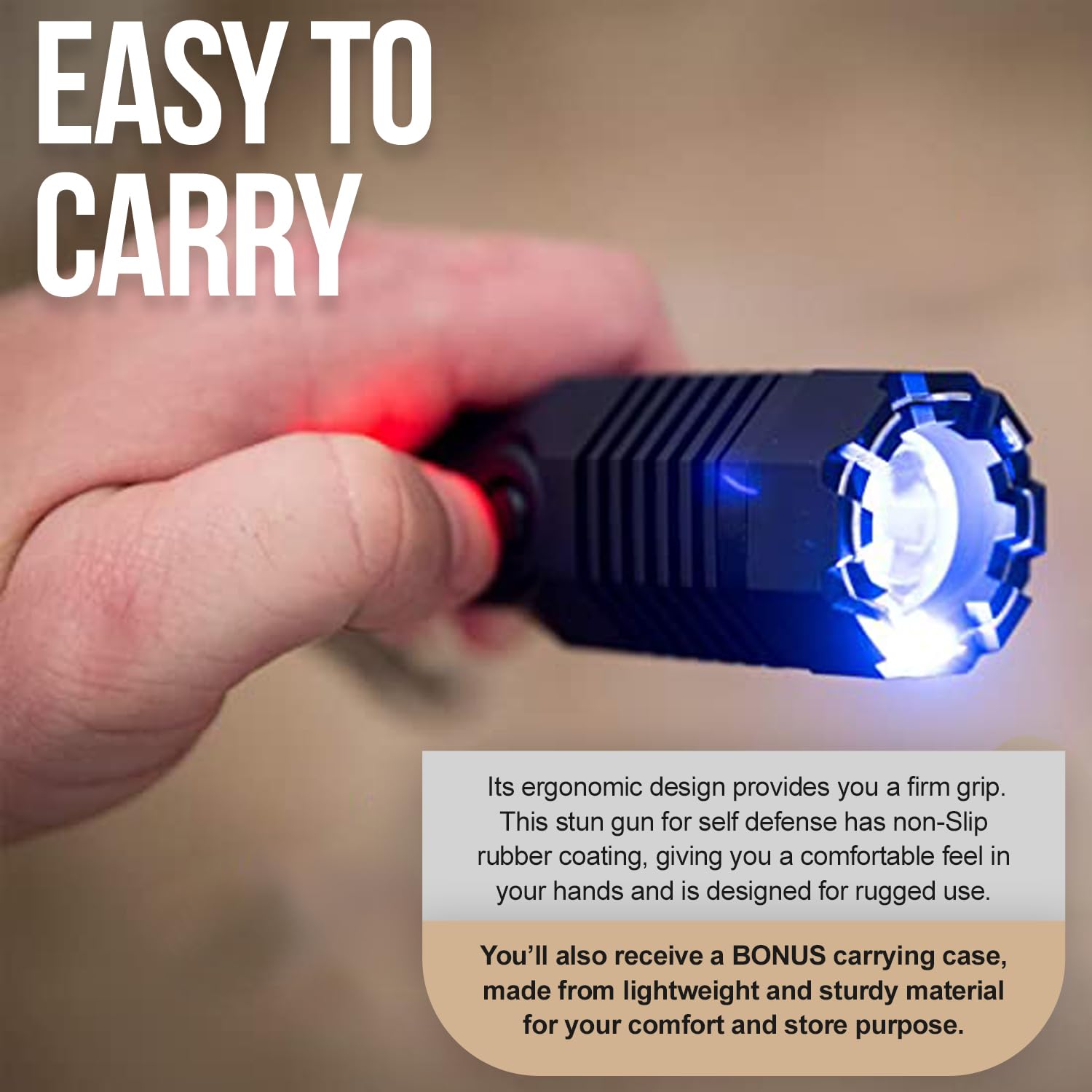 Avenger Defense Pink Stun Gun Torch for Women - Rechargeable Flashlight Protection Device (Hot Pink)