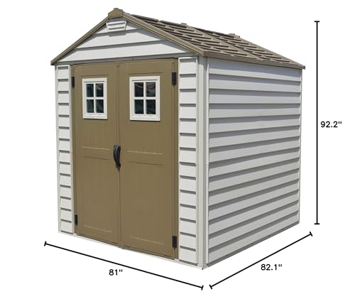 Duramax StoreMax 7 Ft. x 7 Ft. Vinyl Garden Storage Shed | Made of Fire Retardant PVC Resin