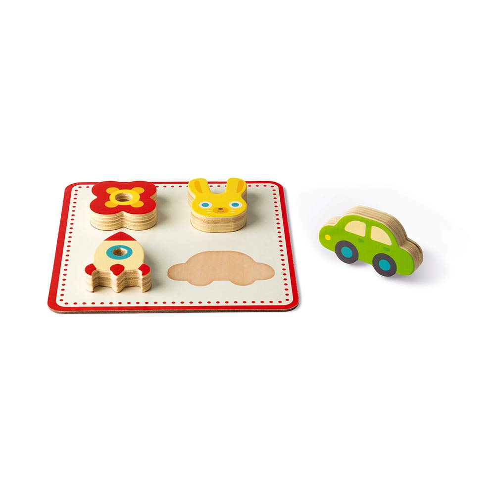 Janod Memory Touch Recognition Game - 21 Wooden Pieces - Ages 3+ - J05318