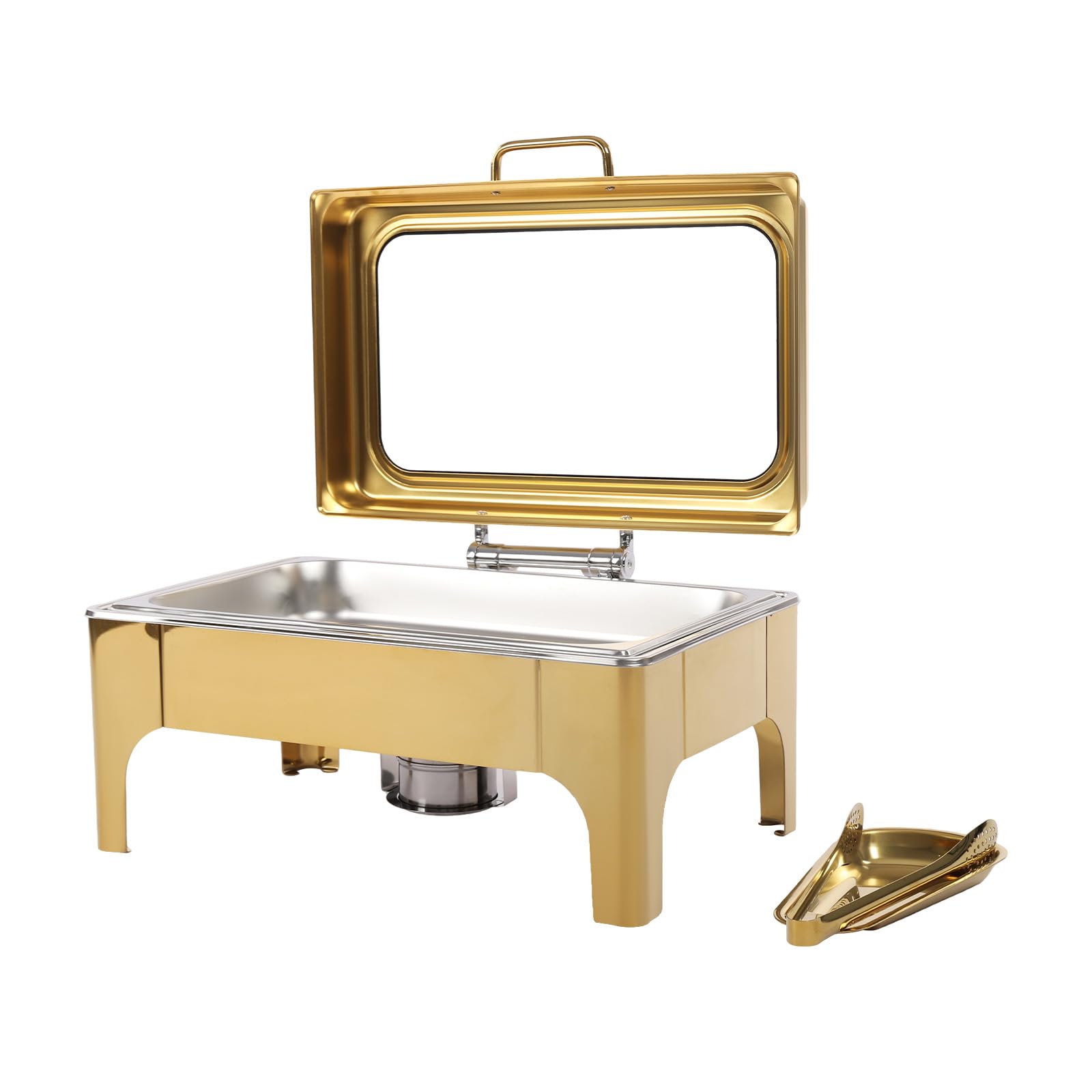 Chafing Dishes for Buffet, 10.5QT Rectangular Stainless Steel Chafing Dish Buffet Set with Glass Lid, Chafers and Buffet Warmers Sets for Catering Events Parties Weddings Dinners
