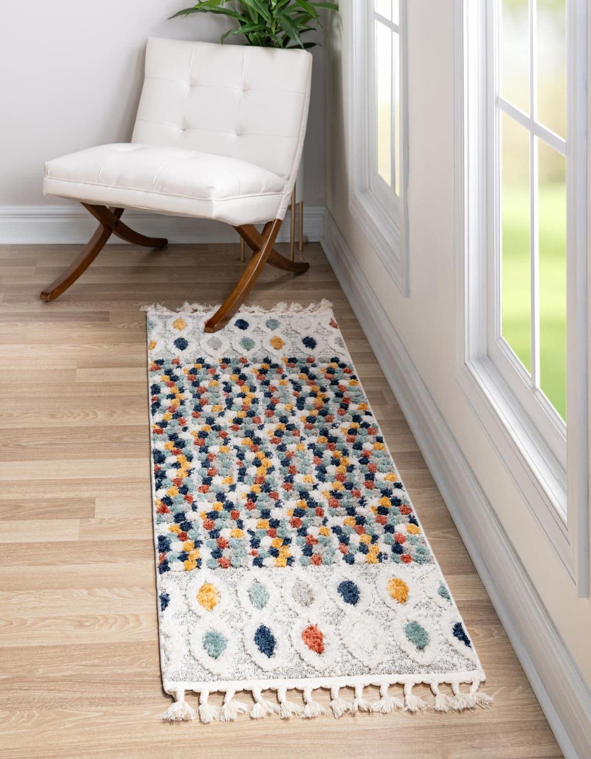 Unique Loom Cherokee Collection Area Rug - Asheville (Runner 2' 0" x 8' 0", Multi/ Green)