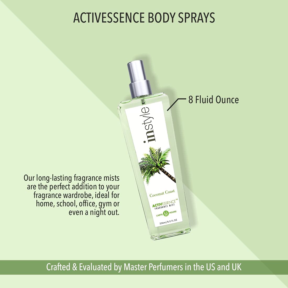Instyle Activessence Body Spray | Tropical Coconut Coast | Women’s Body Spray | 8 Fluid Ounces