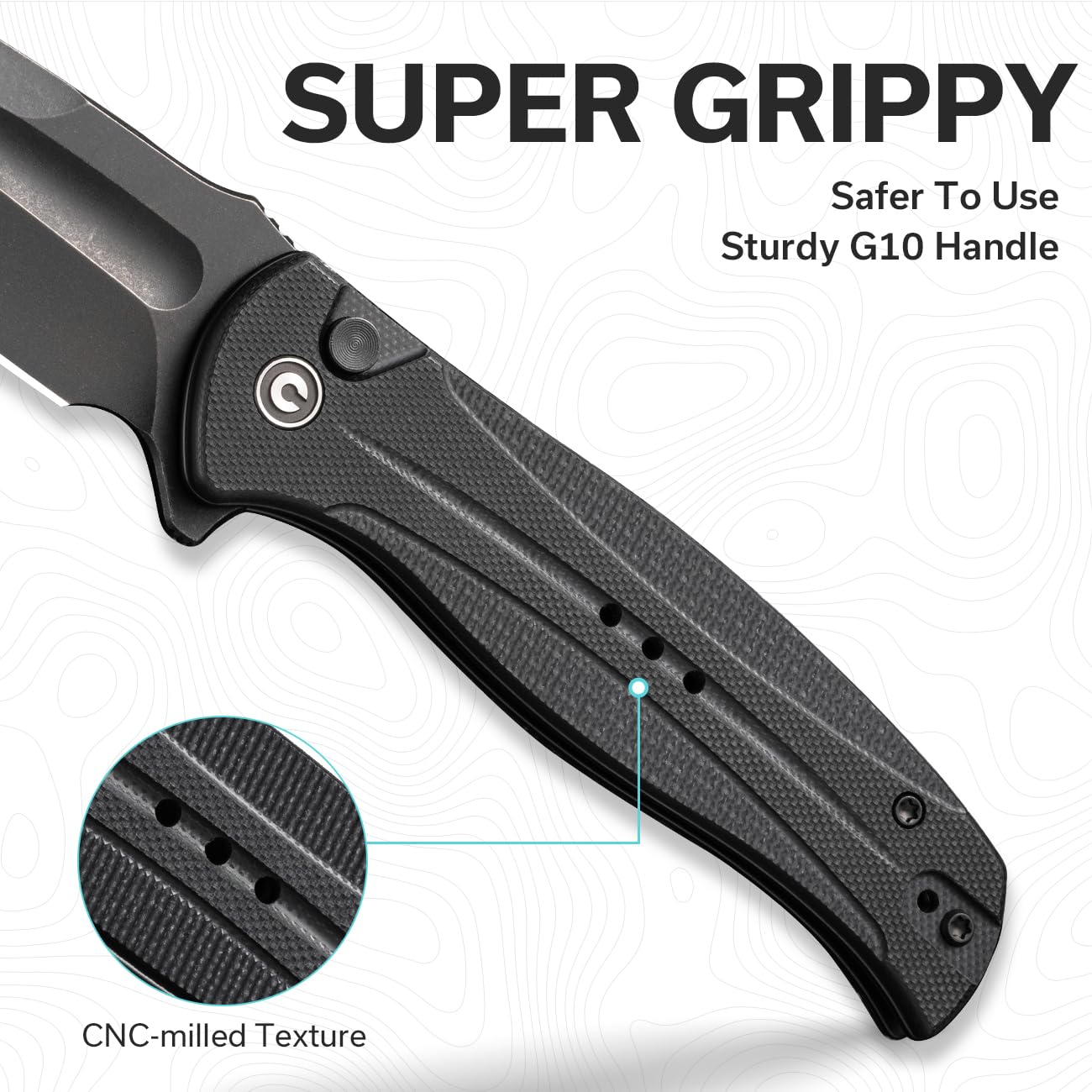 CIVIVI Incindie Pocket Knife for Men, Folding Knife with 3.48" Damascus Blade Milled G10 Handle for EDC C23053-DS1 (Ivory)
