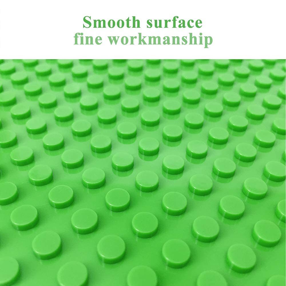 JNZong Classic Baseplates Building Base Plates for Building Bricks 100% Compatible with Major Brands-Baseplates 10" x 10", Pack of 6 (Green)